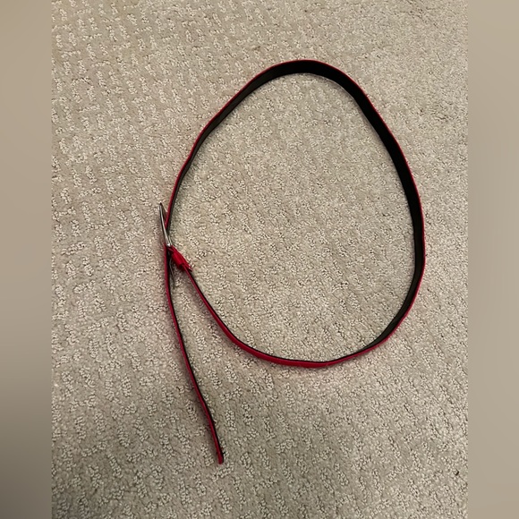 Accessories | Red Skinny Fabric Covered Belt | Poshmark